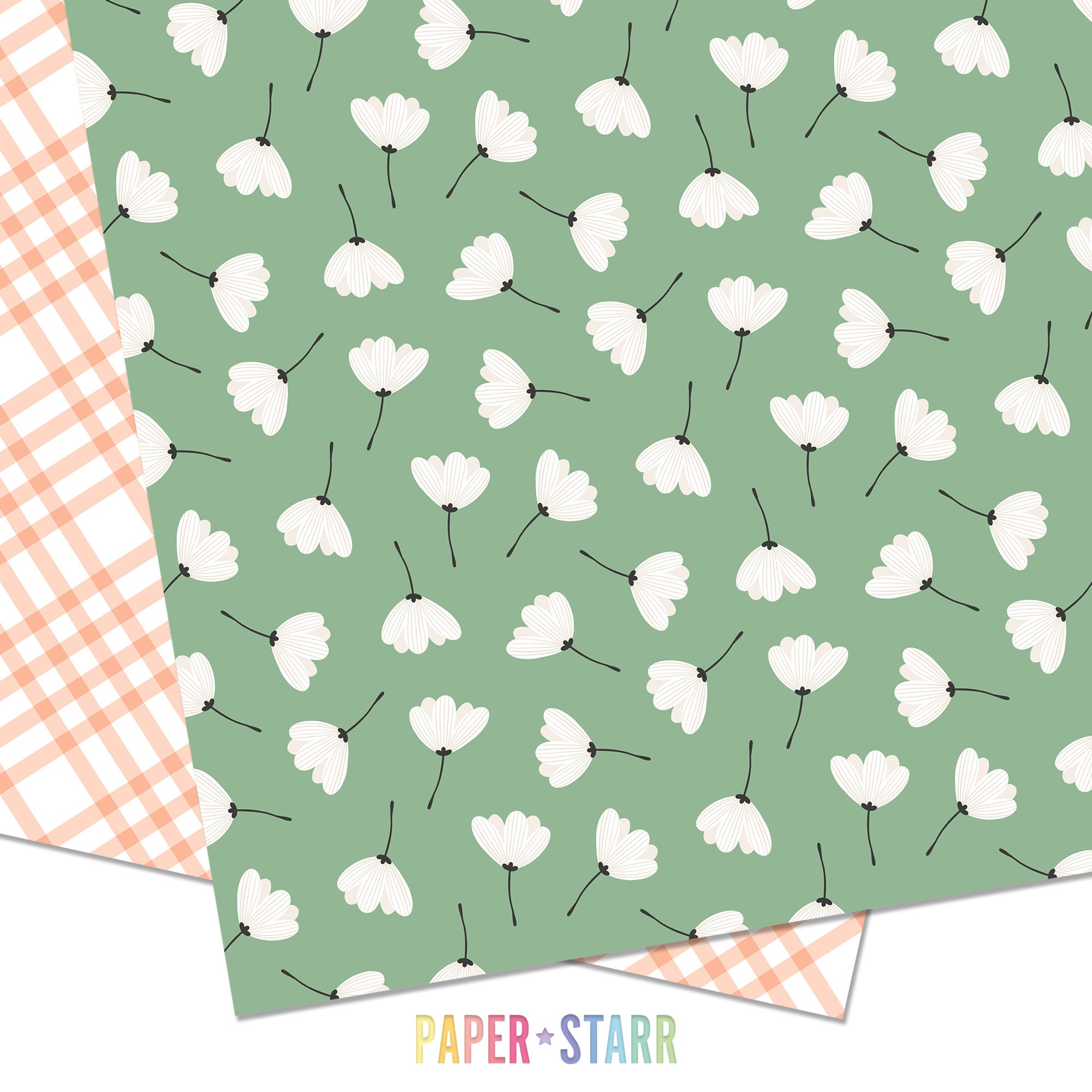 Spring Digital Paper, Spring Floral Clipart, Floral Digital Paper ...