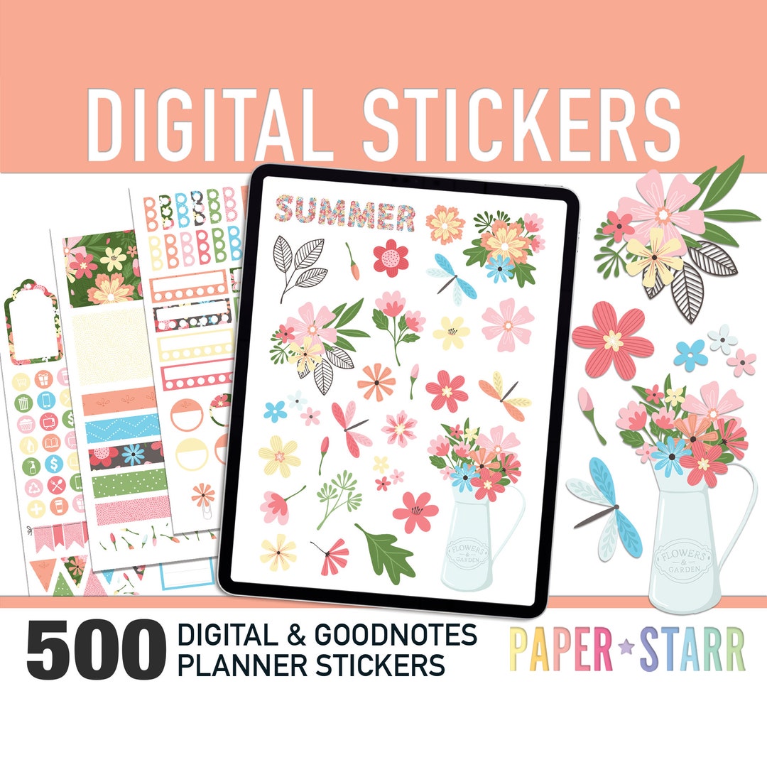 500 Summer Digital Planner Stickers, Summer Goodnotes Stickers, Summer ...