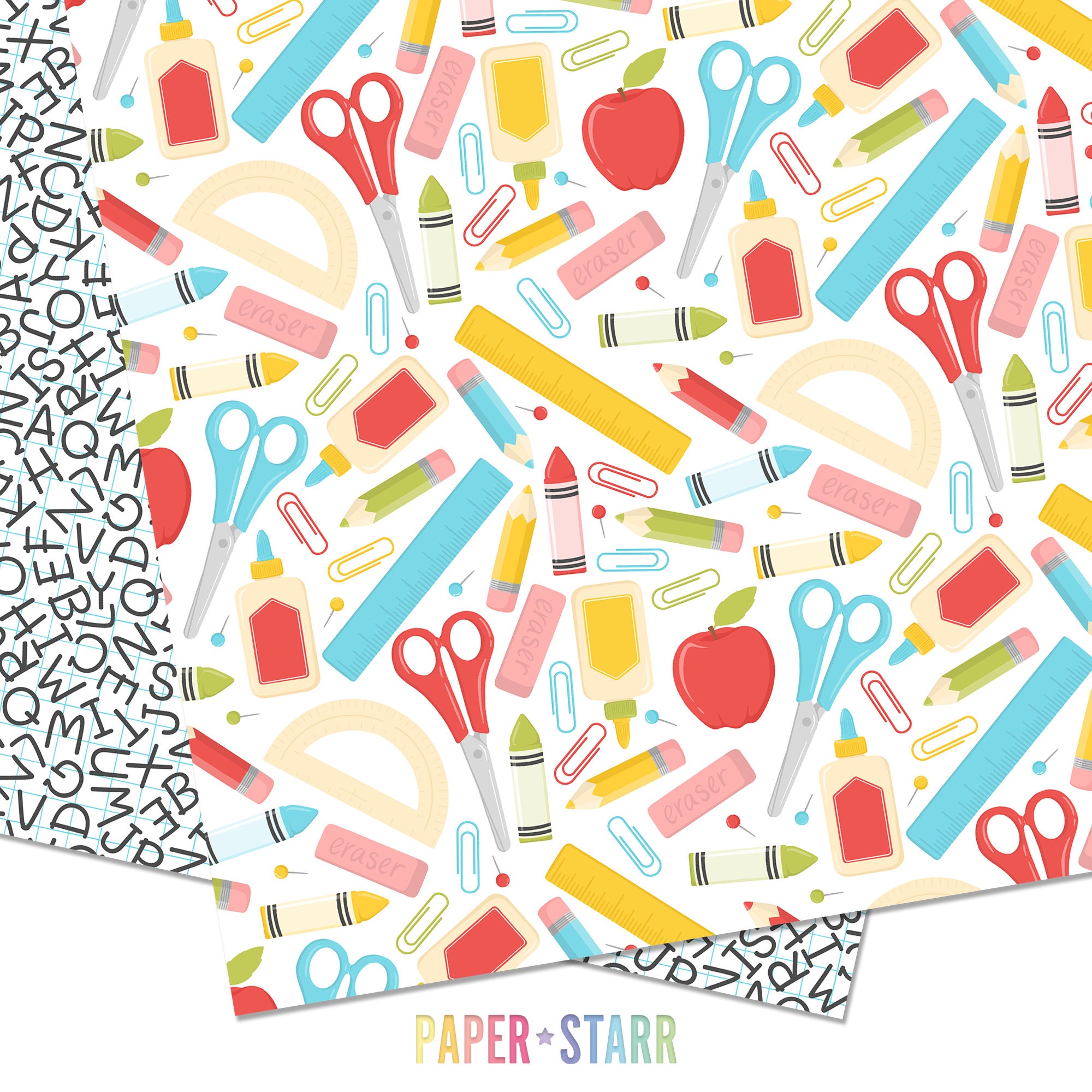 Back to School Digital Paper, Classroom Backgrounds, Teacher Patterns ...