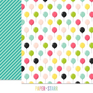 Birthday Digital Paper and Birthday Clipart Set, Party Invitation ...