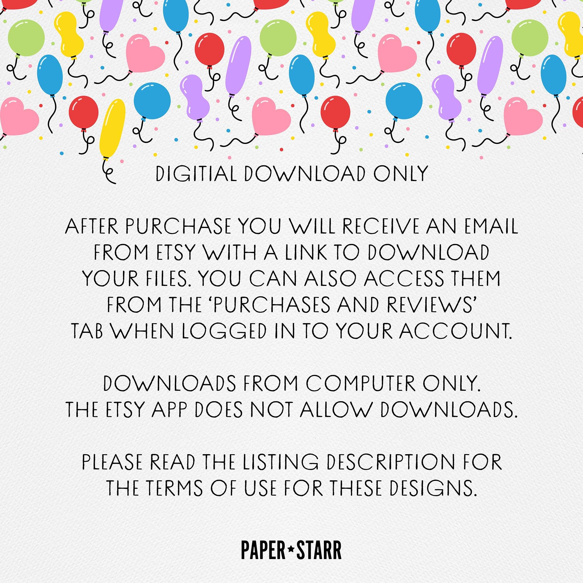 Birthday Digital Paper and Birthday Clipart Set, Party Invitation ...