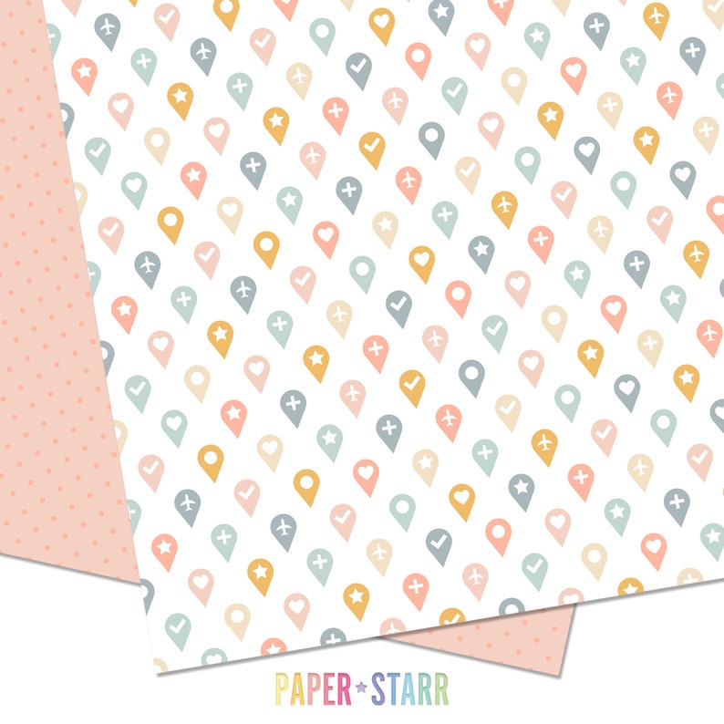 Travel Digital Paper Spring Floral Digital Paper Vacation - Etsy