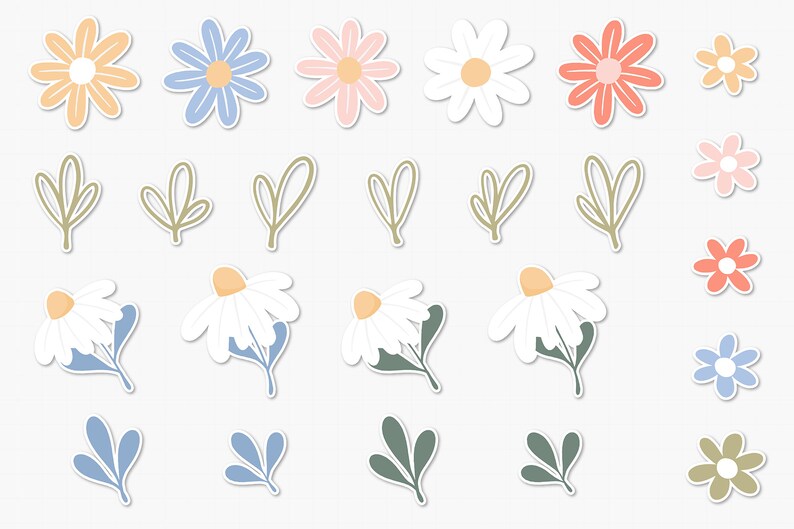 Spring Clipart, Floral Clip Art, Spring PNG Files, Spring Stickers ...