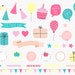 Birthday Digital Paper and Birthday Clipart Set Party - Etsy