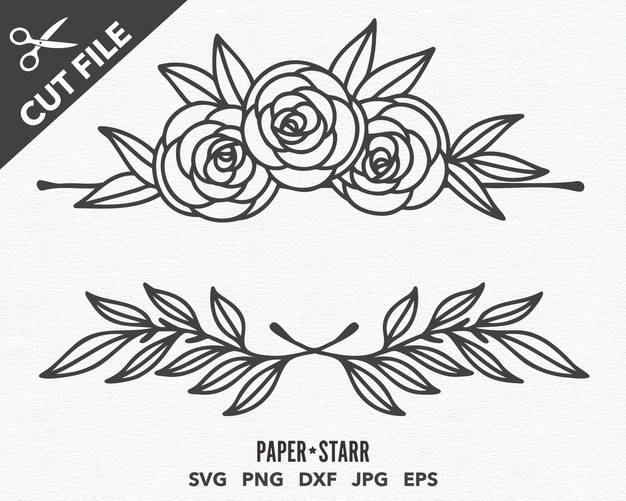 Rose Silhouette Border