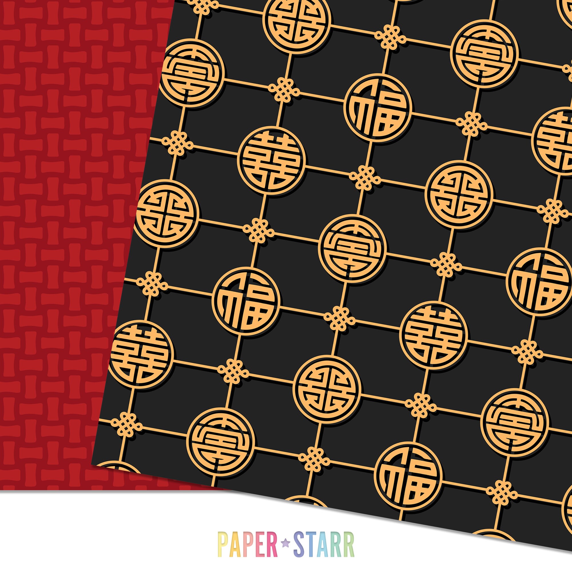 Chinese New Year Digital Paper, CNY Pattern, Bamboo Pattern, Chinese ...