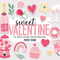 Love Clipart Commercial Use, Valentine’s Day Clip Art, PNG Bundle - Etsy