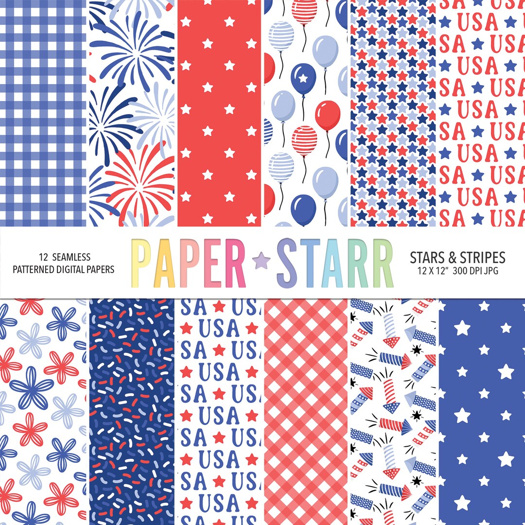 4th July Digital Papers, Independence Day Digital Papers, 4th July ...