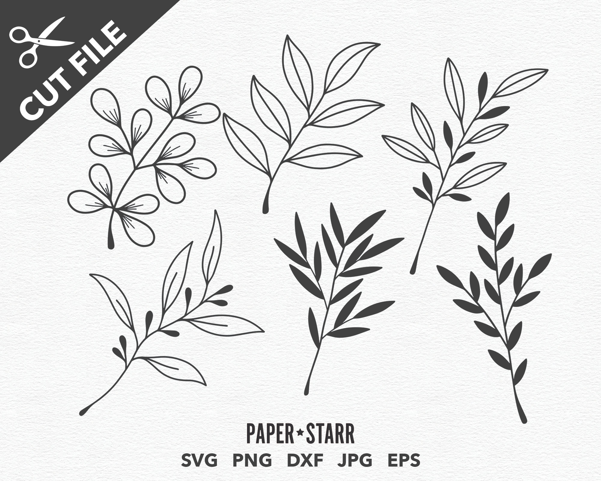 Leaves SVG Bundle Leaf SVG Cut File Hand Drawn Leaves SVG - Etsy