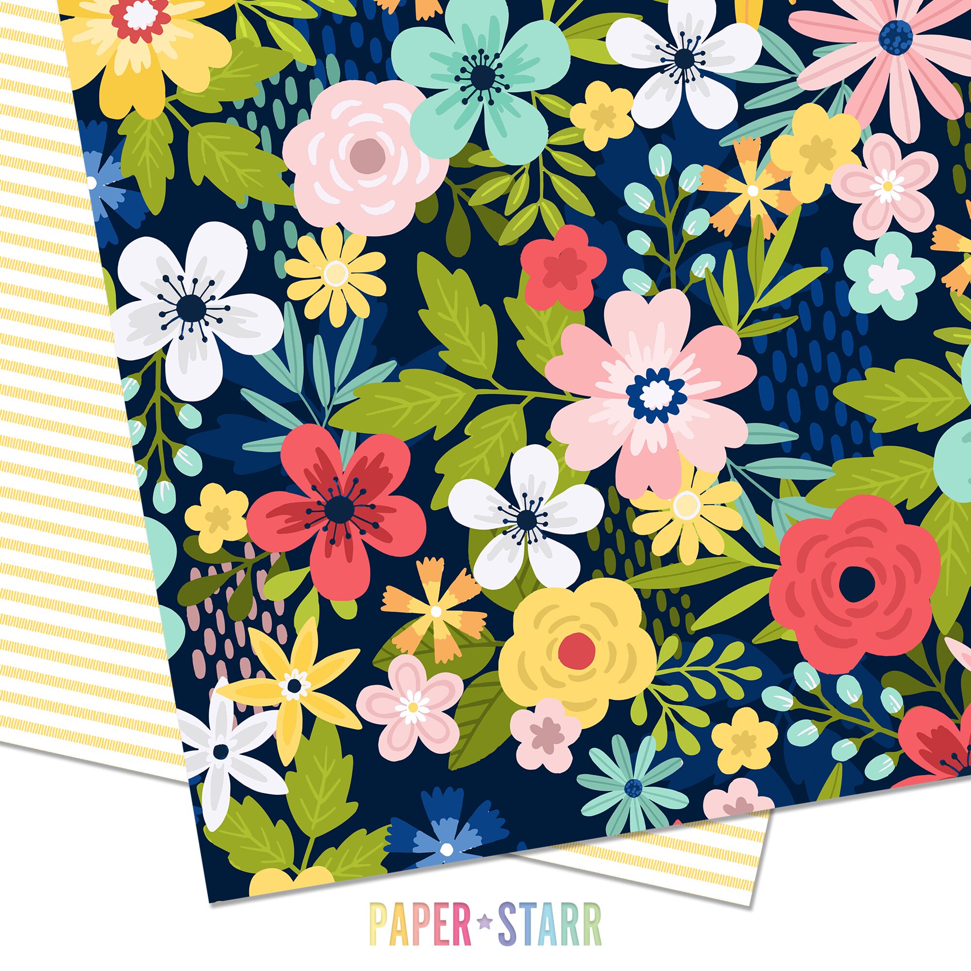 Summer Digital Paper Summer Clipart Floral Digital Paper - Etsy