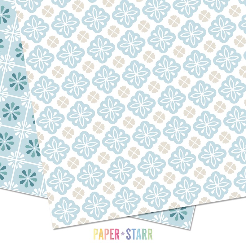 Mediterranean Tile Digital Paper, Tile Background, Decorative Tile ...