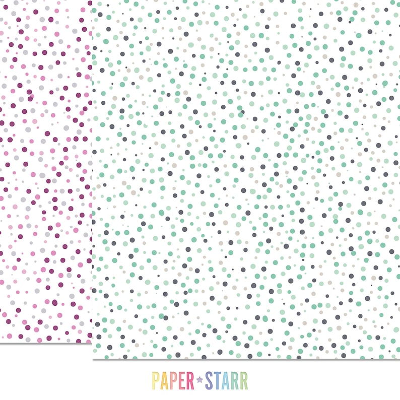 Polka Dot Digital Paper, Random Dot Background, Spot Patterns, Dots ...