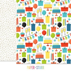 Birthday Digital Paper, Party Digital Paper, Birthday Card Making Paper ...
