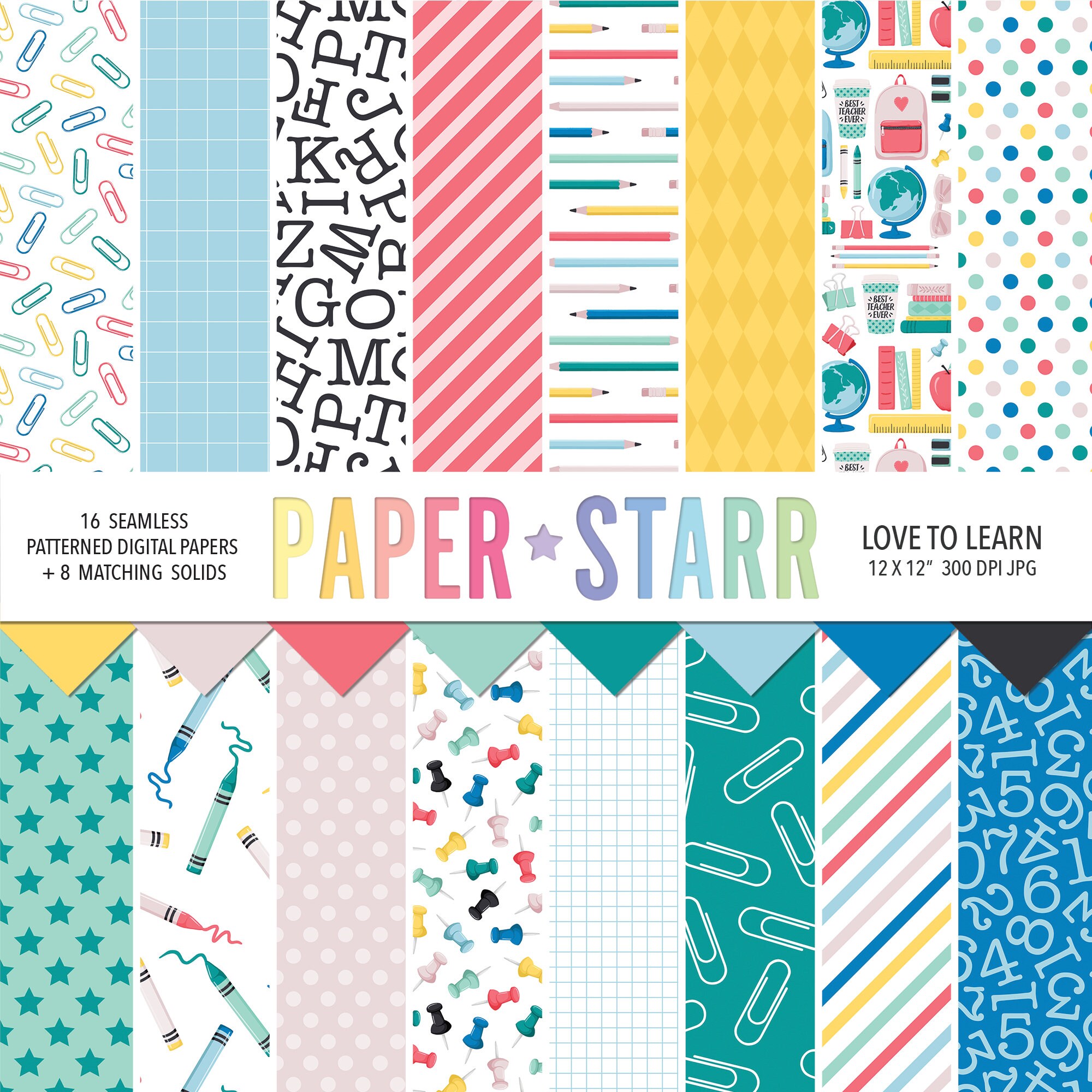 Back to School Digital Paper, Classroom Backgrounds, Teacher Patterns ...