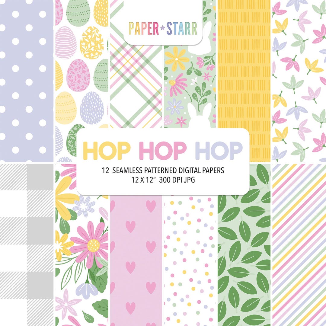 Easter Digital Paper, Easter Pattern, Easter Bunny Pattern, Easter Egg ...