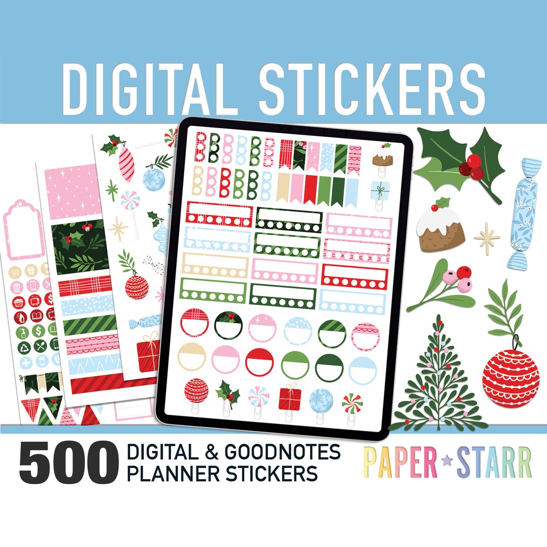 Christmas Digital Stickers, Christmas Planner Stickers, Christmas ...