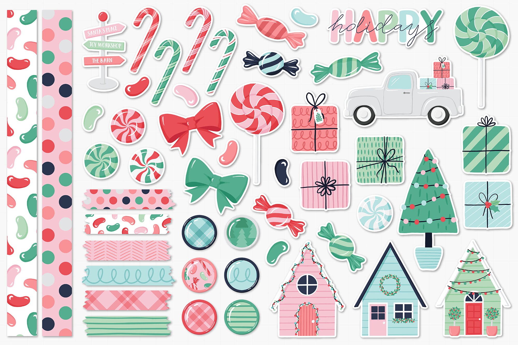 Christmas Clipart, Christmas PNG Graphics, Christmas Candy Clipart ...