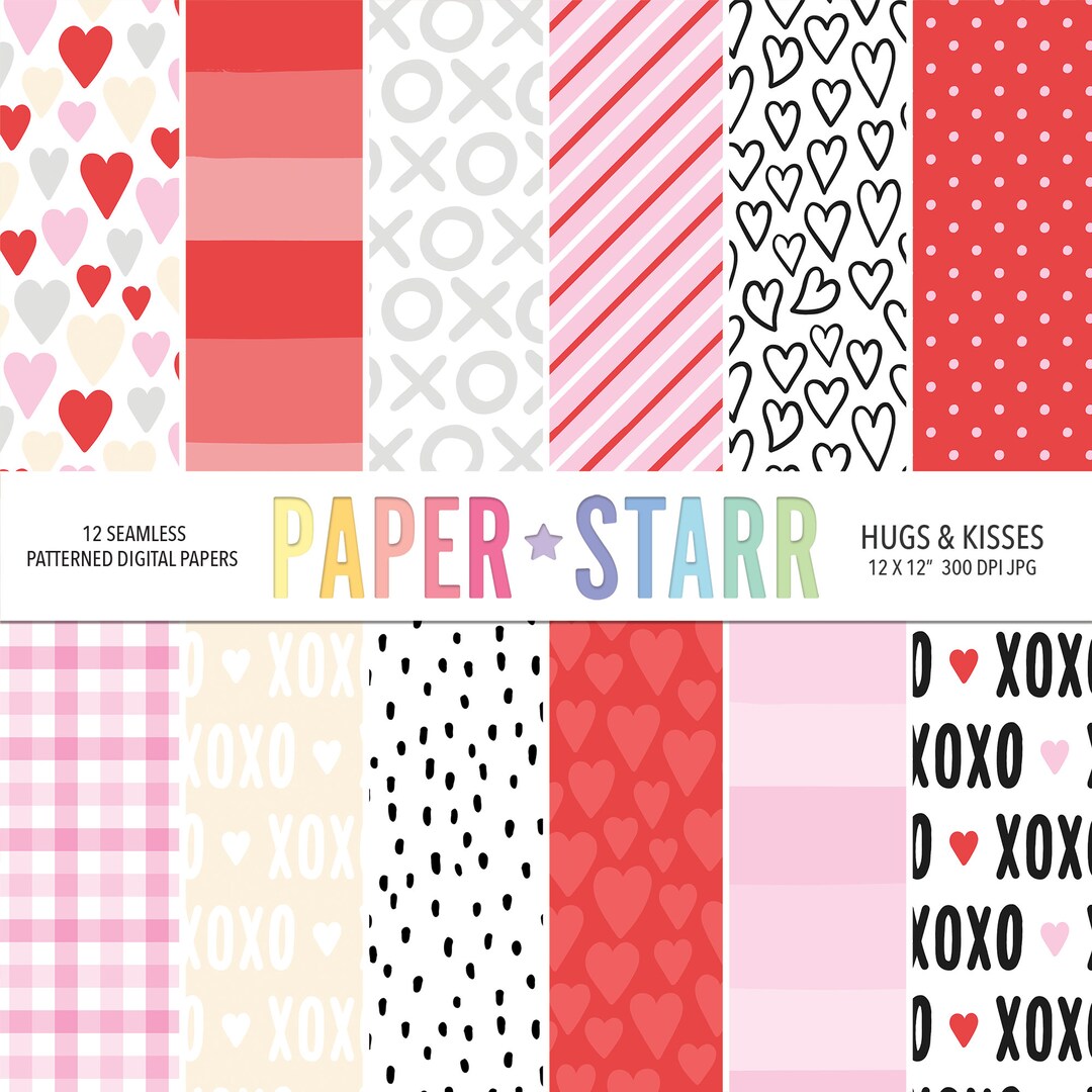 Valentines Digital Paper, Pink Valentine, Valentine Cards, Valentine ...