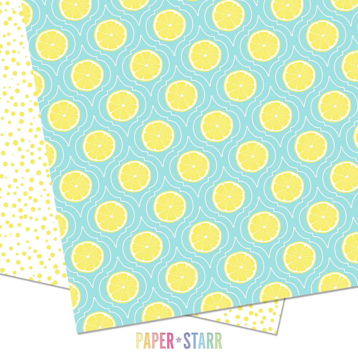 Summer Digital Paper Lemon Digital Paper Summer Floral - Etsy