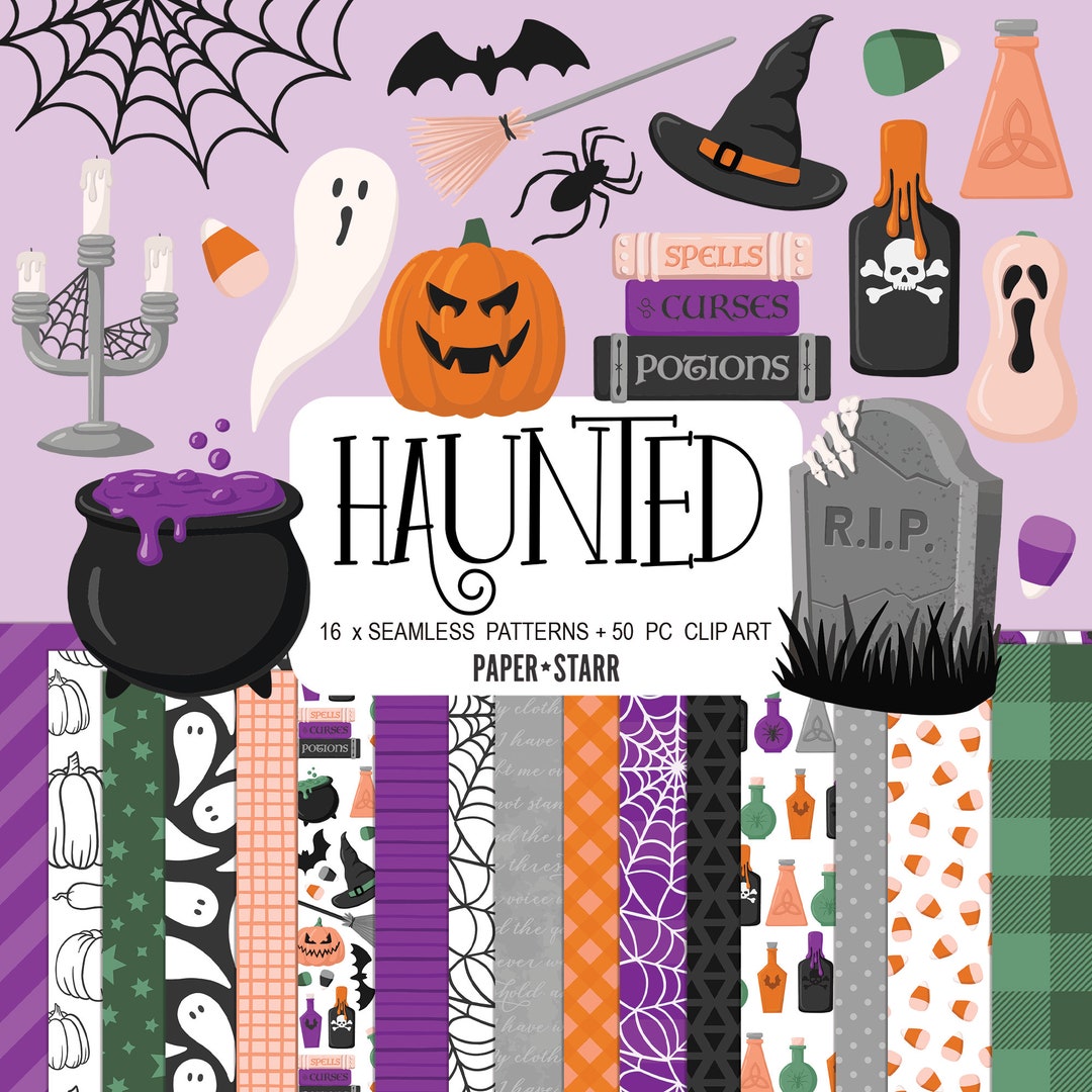 Halloween Digital Paper, Halloween Clipart, Halloween Party Invites ...