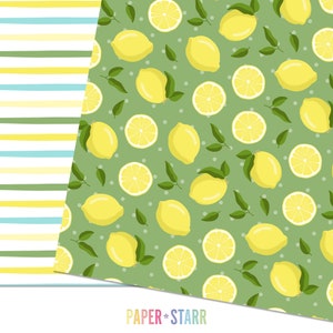 Summer Digital Paper, Lemon Digital Paper, Summer Floral Patterns ...