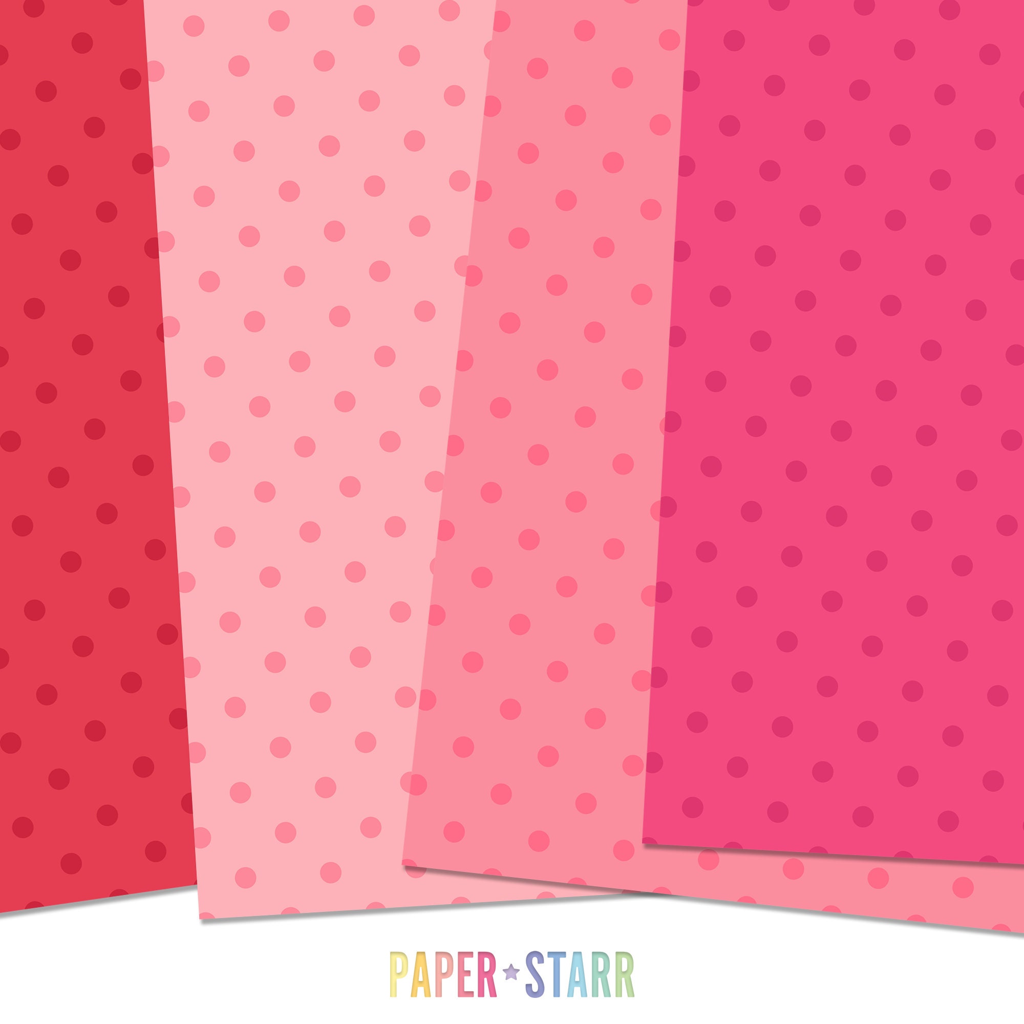 Rainbow Digital Paper, Polka Dot Digital Paper, Rainbow Polka Dot ...