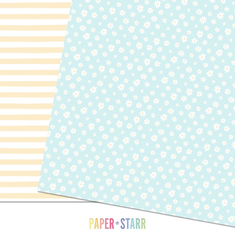 Summer Digital Paper, Daisy Digital Paper, Summer Floral Patterns ...