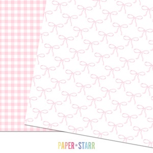 Pink Bow Digital Paper, Coquette Digital Paper, Ribbon Bow Pattern ...