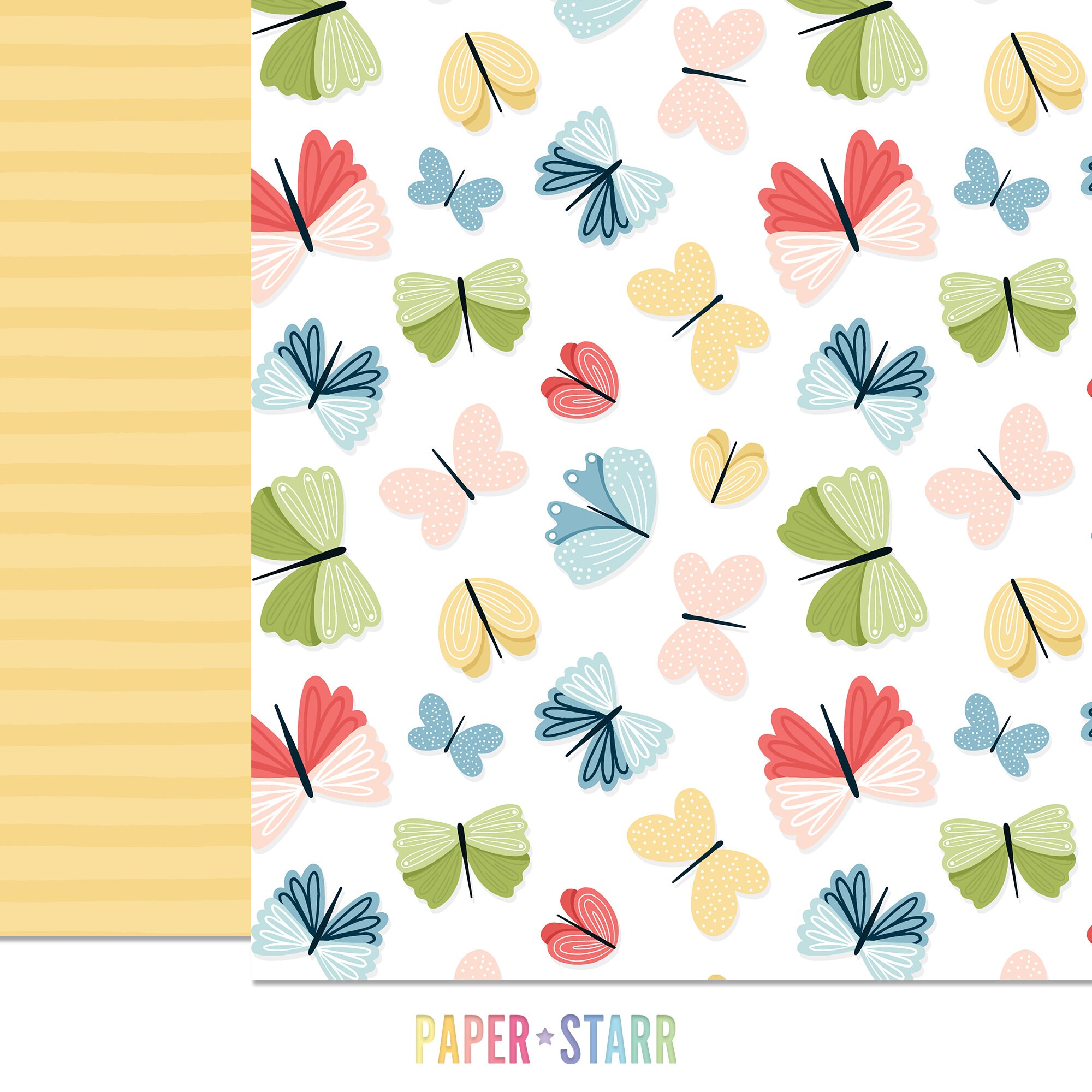 Spring Digital Paper, Spring Clipart, Butterfly Digital Paper, Floral ...