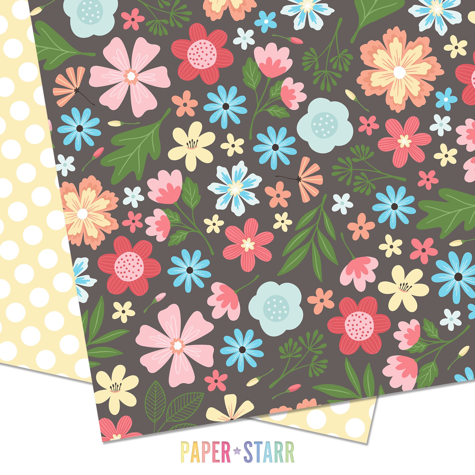 Summer Digital Paper Floral Digital Paper Summer Floral - Etsy