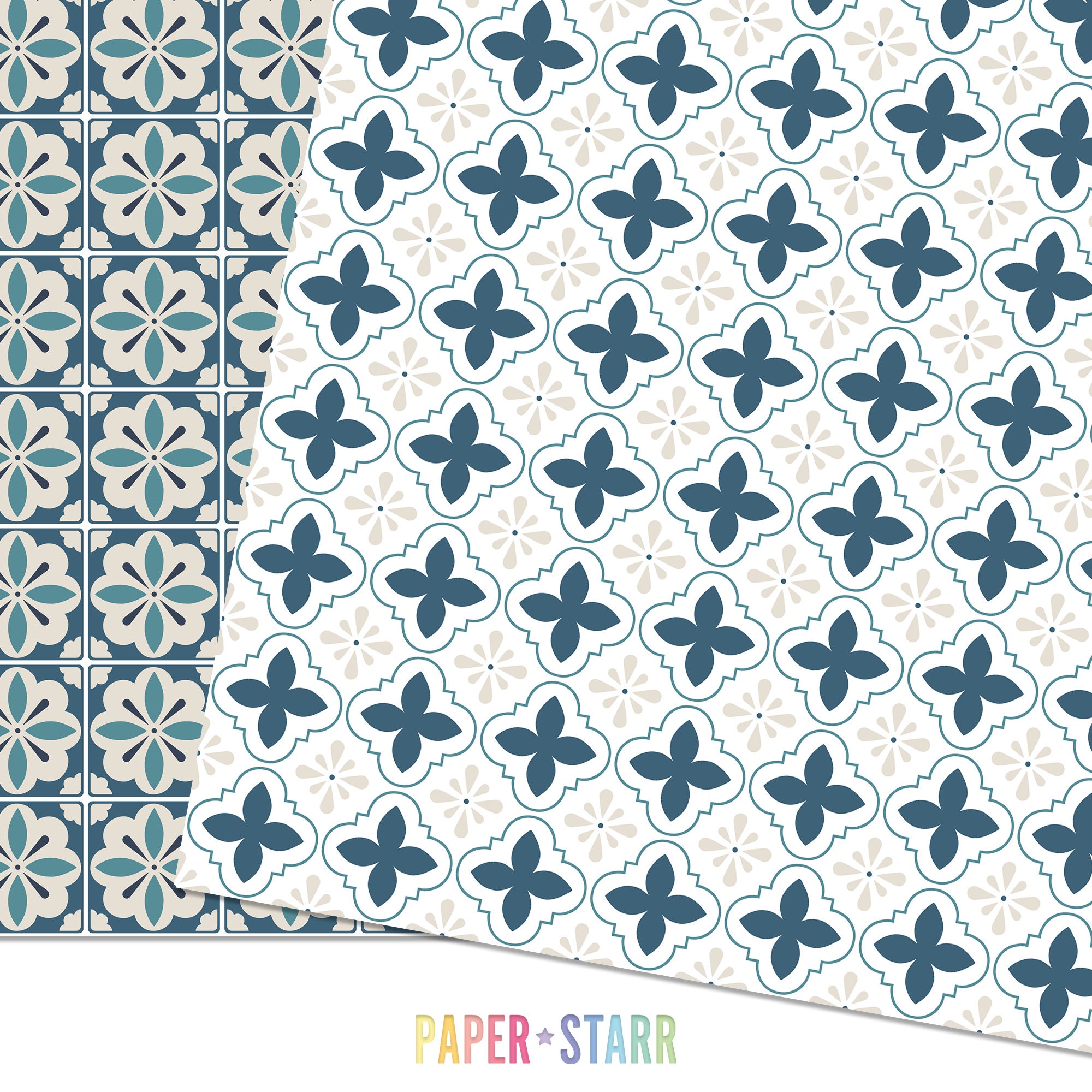Mediterranean Tile Digital Paper, Tile Background, Decorative Tile ...