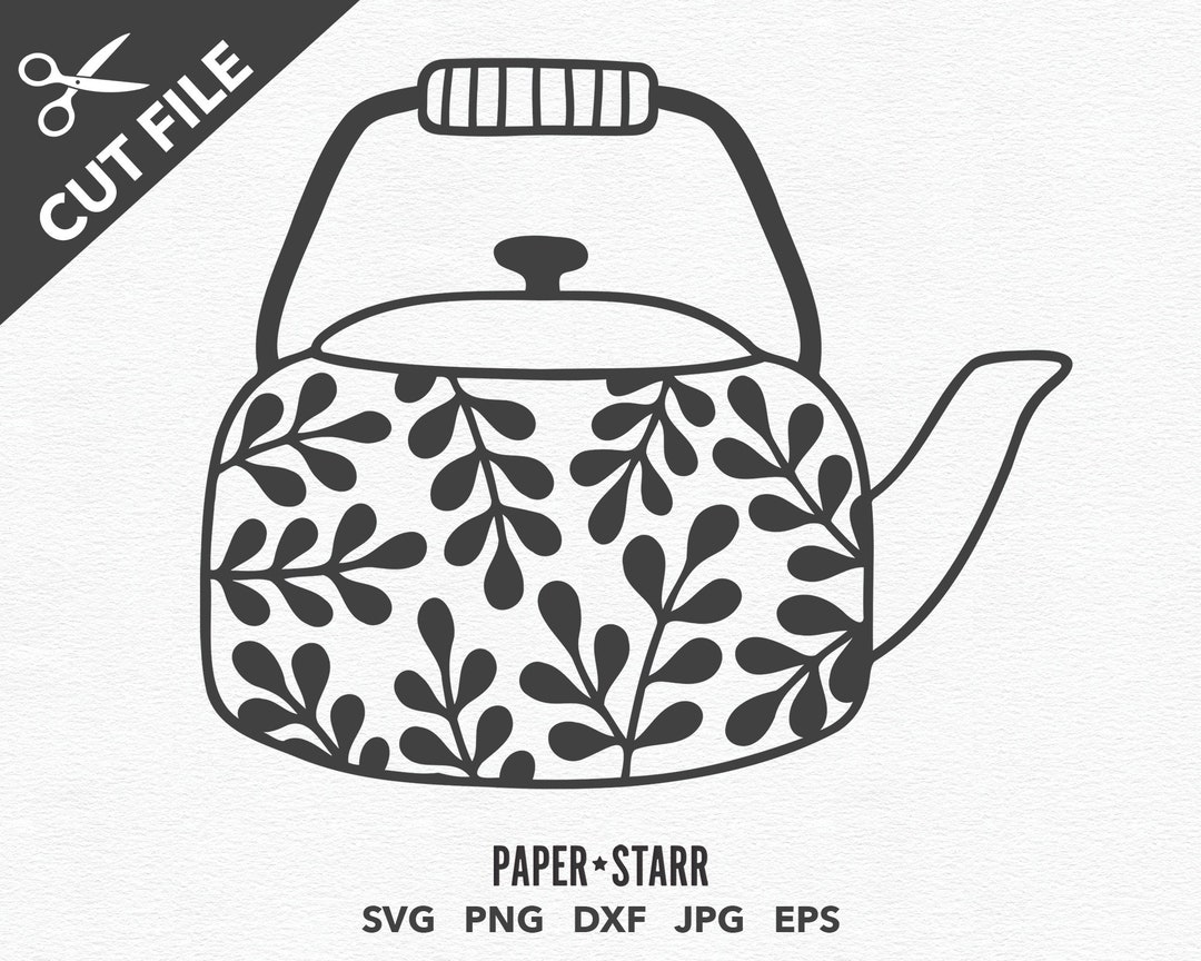 Floral Teapot SVG File, Floral Teapot Cut File, Teapot Cut File, Teapot ...