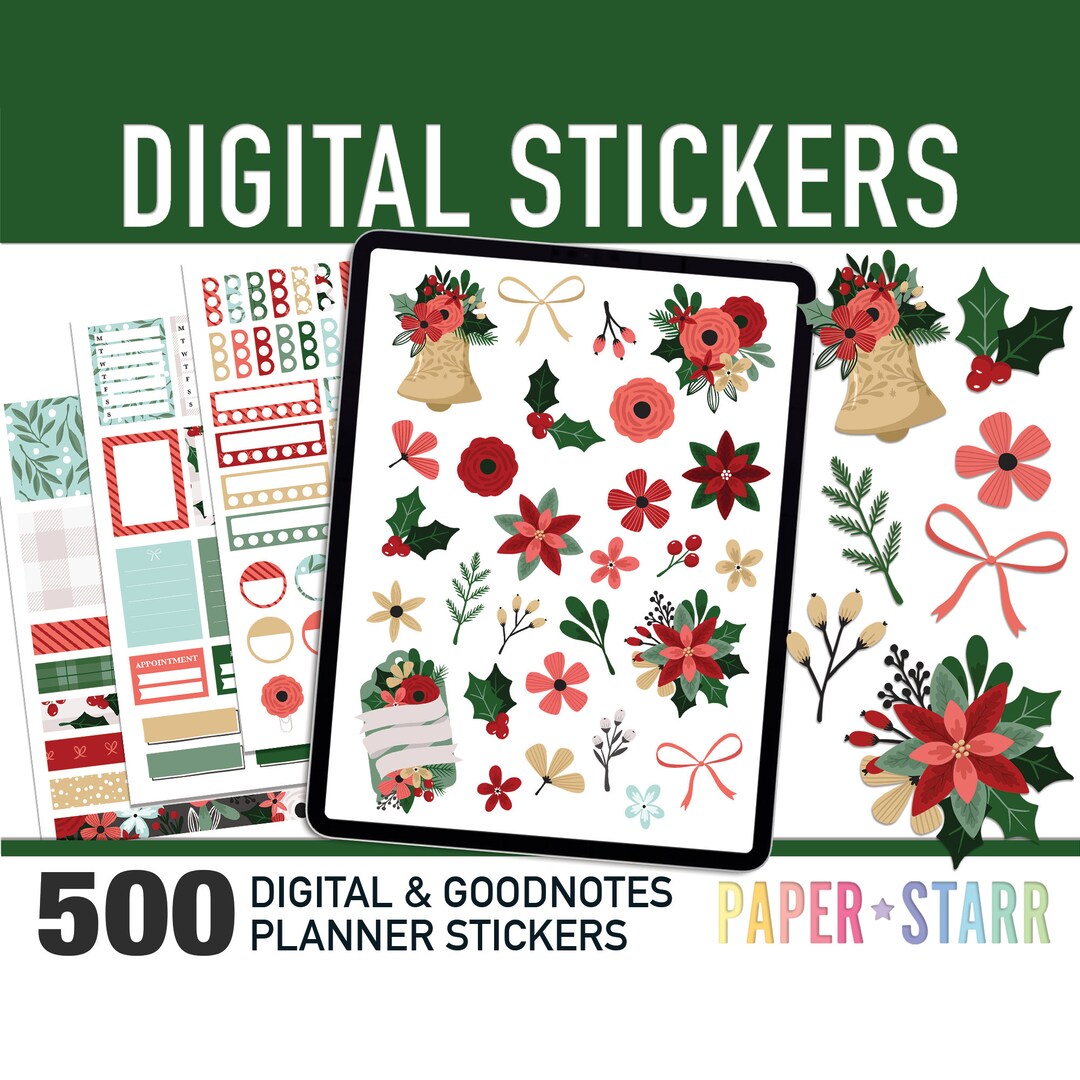 Christmas Digital Stickers, Christmas Planner Stickers, Christmas ...