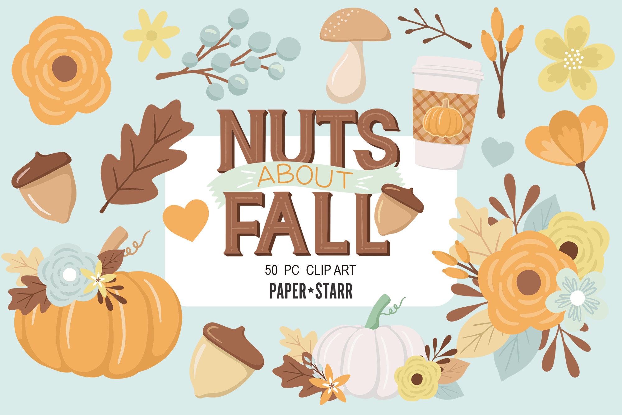 Fall Clipart, Autumn Clipart, Fall Graphics for Fall Stickers, Fall ...