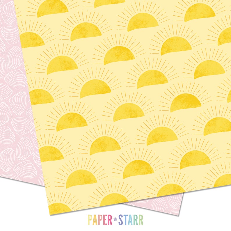 Summer Digital Paper, Summer Clipart, Beach Digital Paper, Beach ...