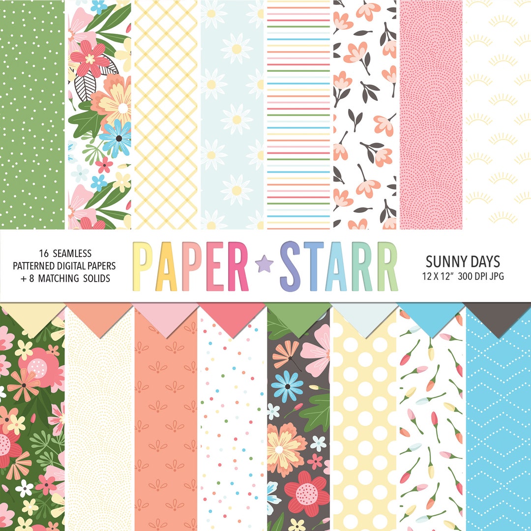 Summer Digital Paper, Floral Digital Paper, Summer Floral Patterns ...