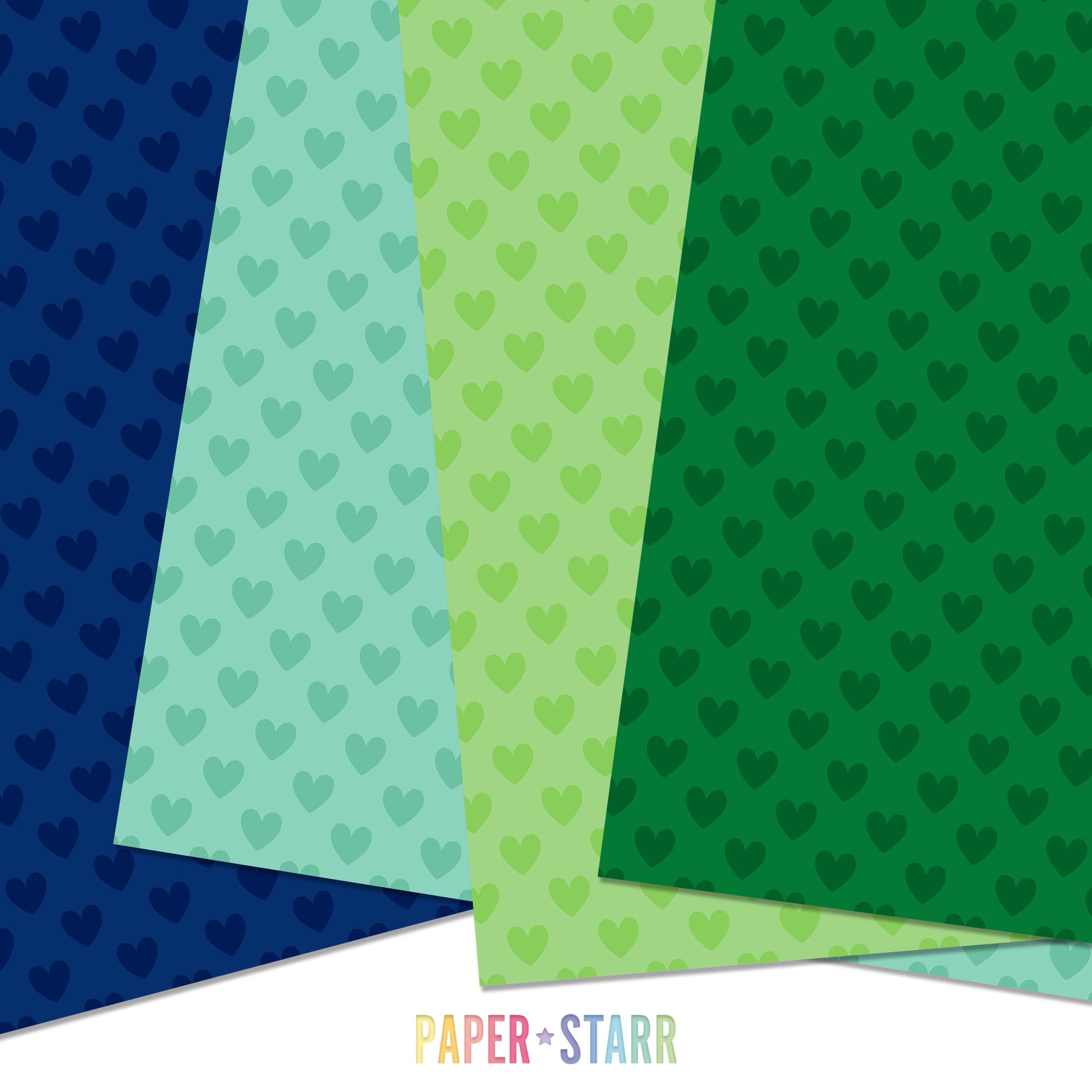 Rainbow Digital Paper, Heart Digital Paper, Rainbow Heart Pattern ...