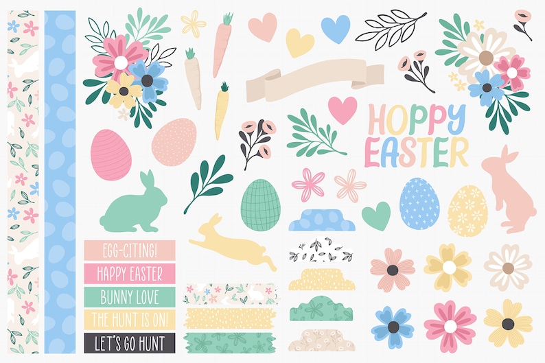 Easter Digital Paper, Easter Clipart, Spring Digital Paper, Easter ...