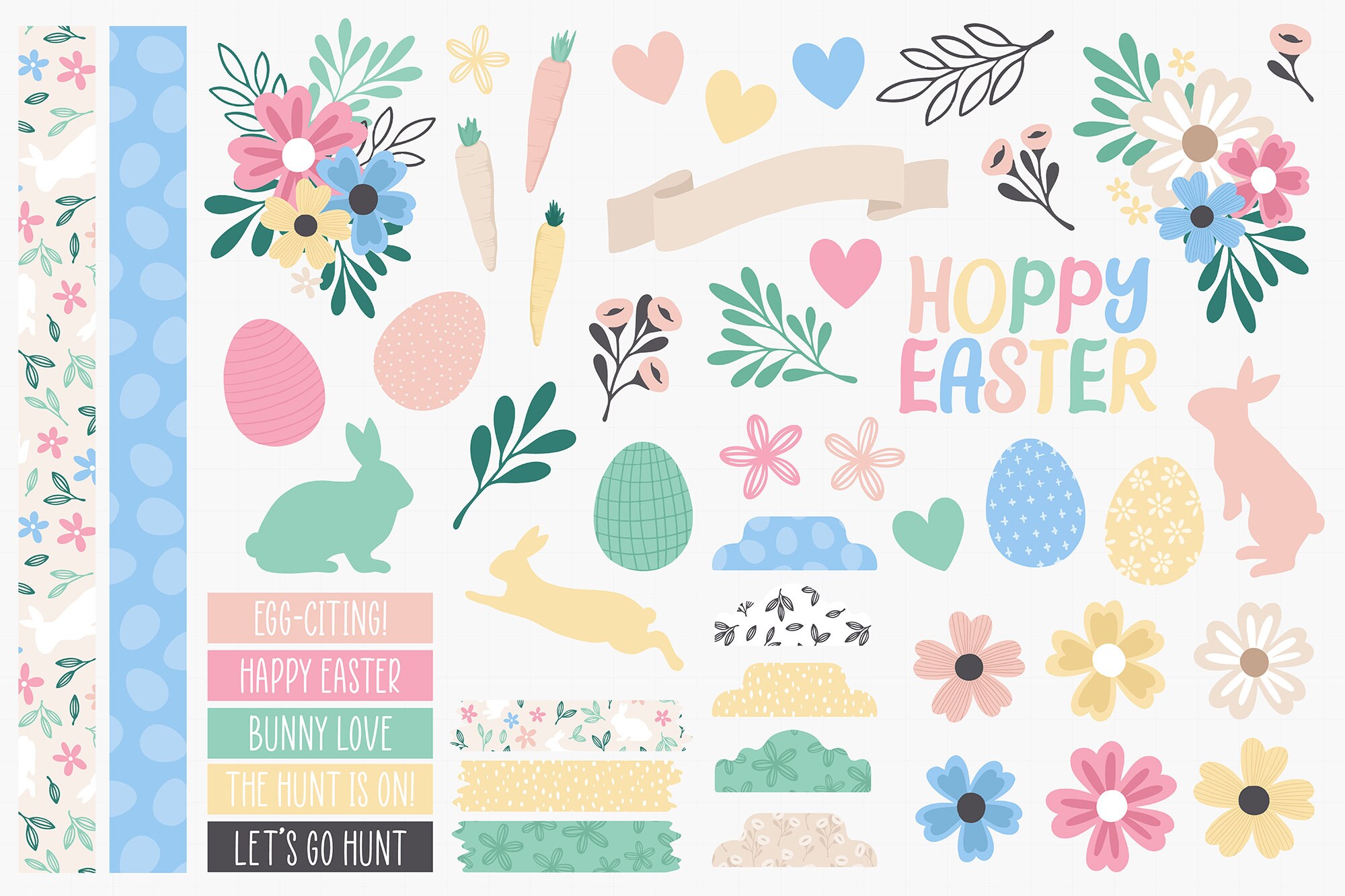 Easter Digital Paper, Easter Clipart, Spring Digital Paper, Easter ...