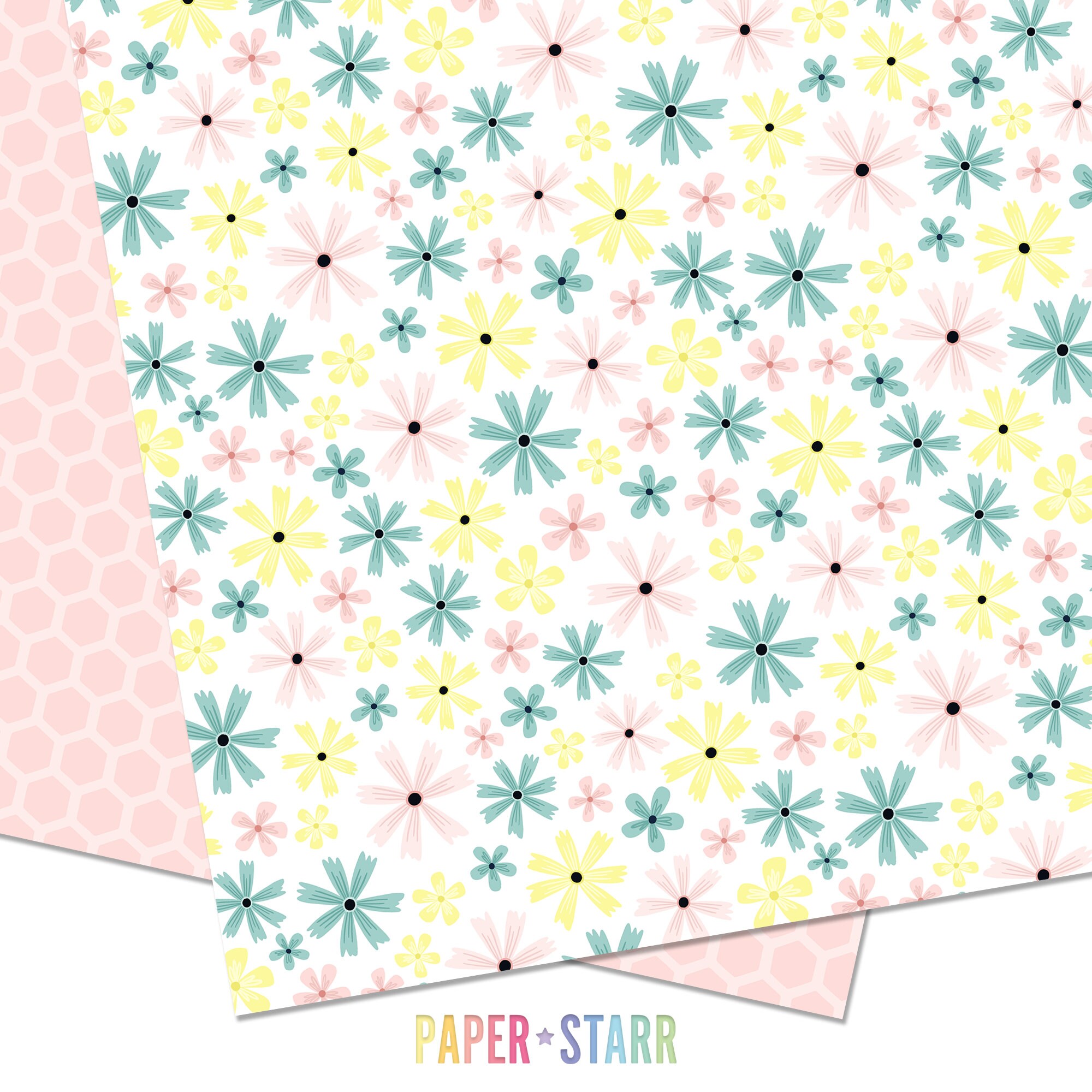 Spring Digital Paper, Spring Clipart, Boho Digital Paper, Floral ...