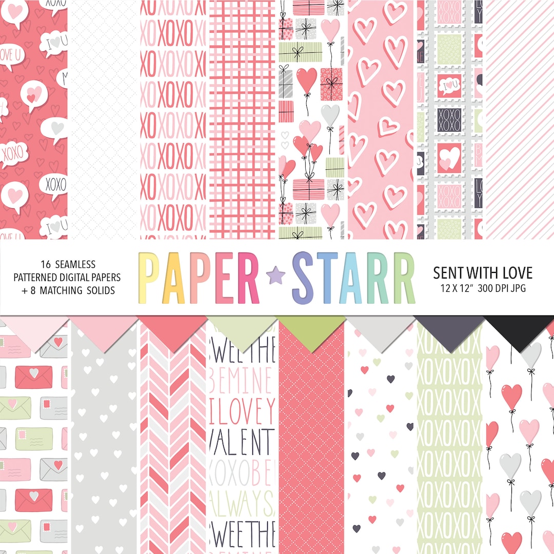 Valentines Digital Paper, Seamless Valentines Patterns for Valentines ...