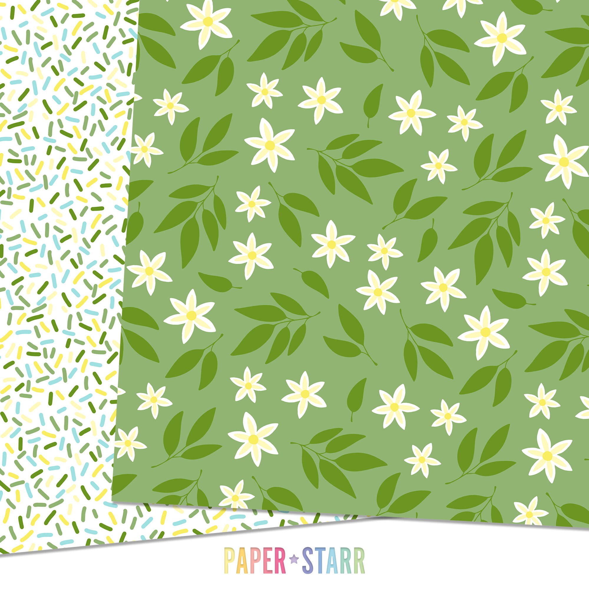 Summer Digital Paper Lemon Digital Paper Summer Floral - Etsy