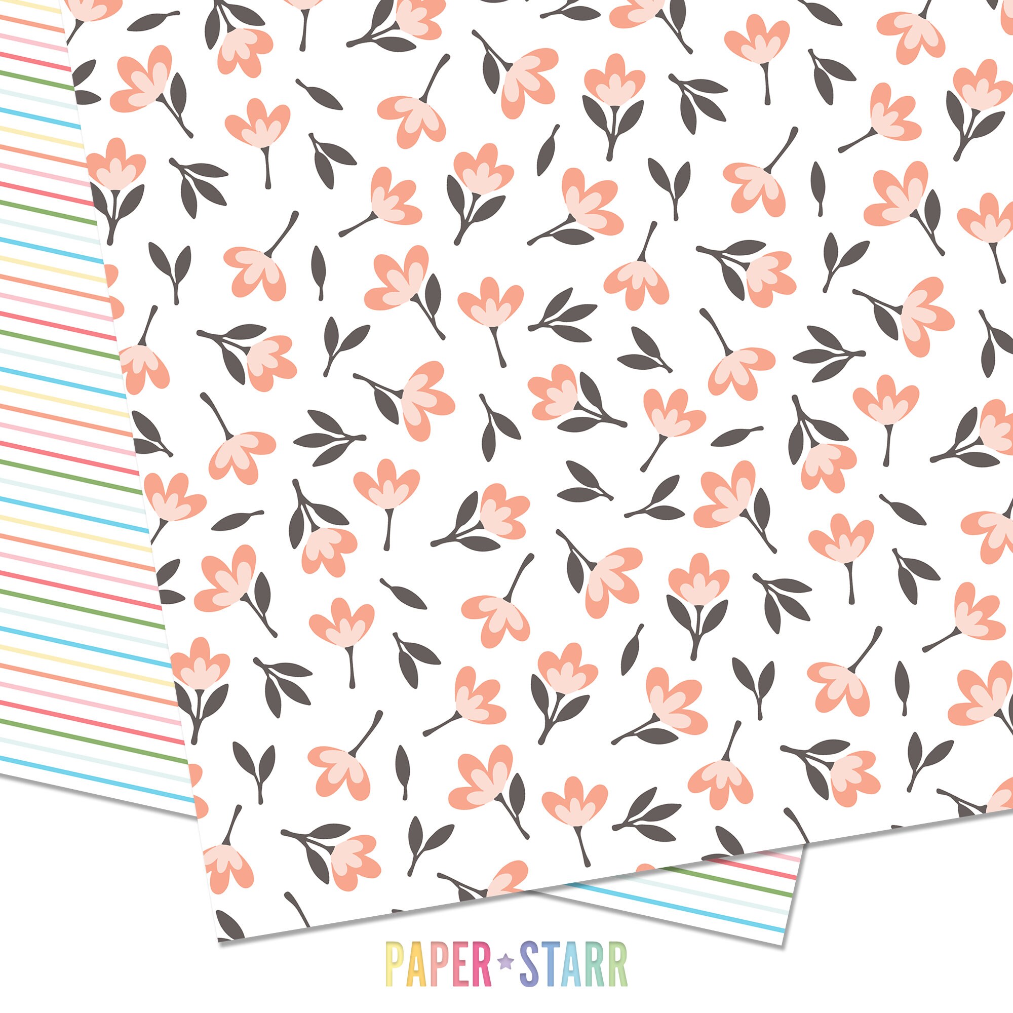 Summer Digital Paper Summer Clipart Floral Digital Paper - Etsy