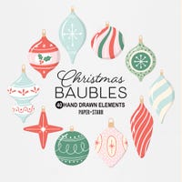 Christmas Baubles Clipart, Christmas Graphics, Snowflake Clipart ...