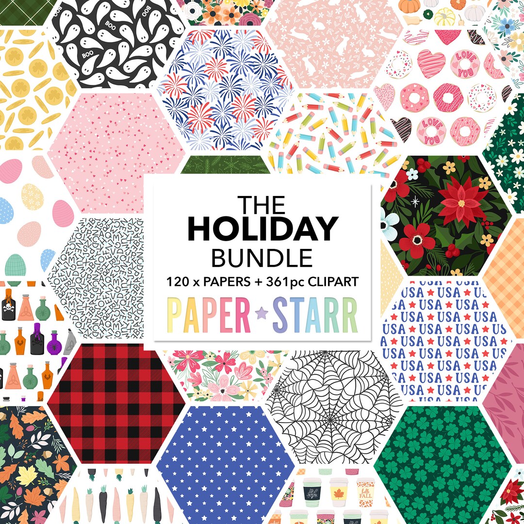 Holiday Digital Paper, Christmas Digital Paper, Fall Digital Paper ...