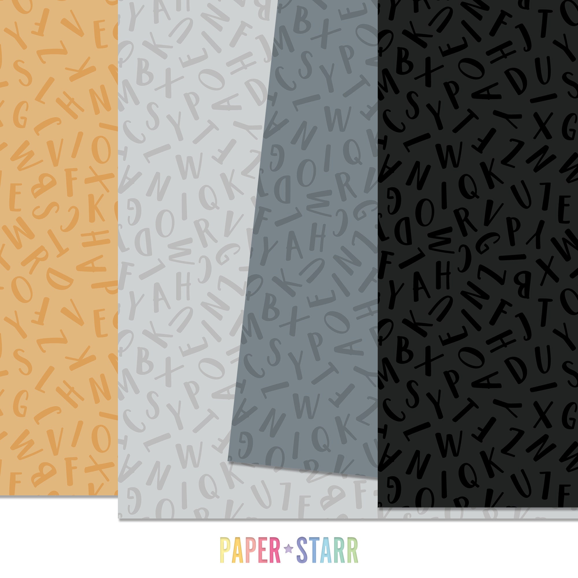 Rainbow Digital Paper, Alphabet Digital Paper, School Digital Paper ...