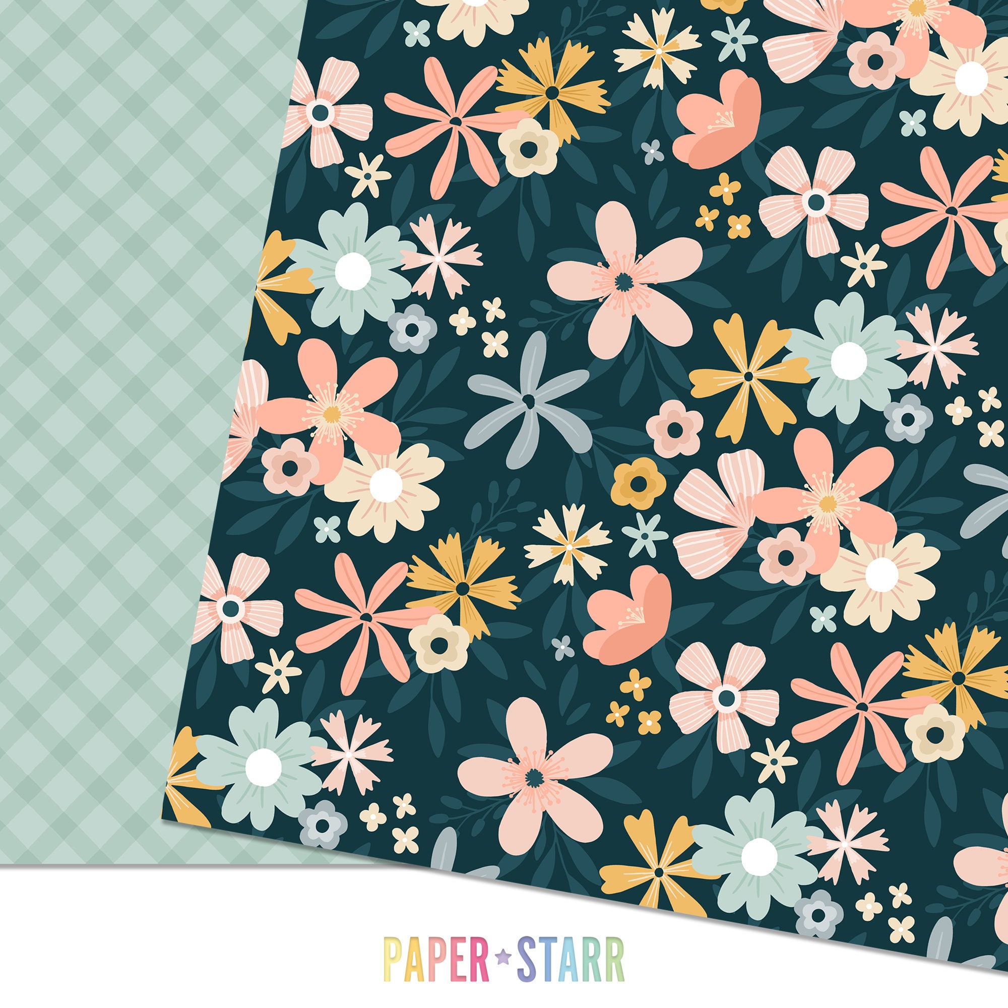 Travel Digital Paper Spring Floral Digital Paper Vacation - Etsy