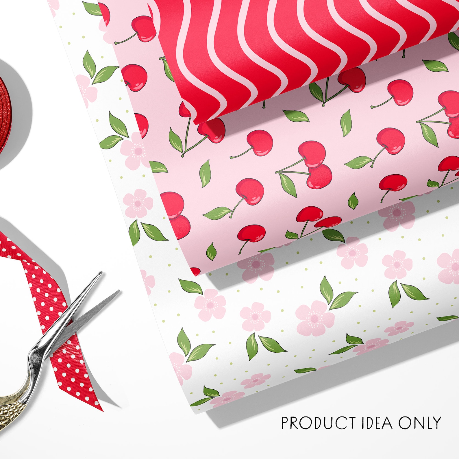 Cherry Digital Paper, Summer Digital Paper, Summer Fruit Patterns ...