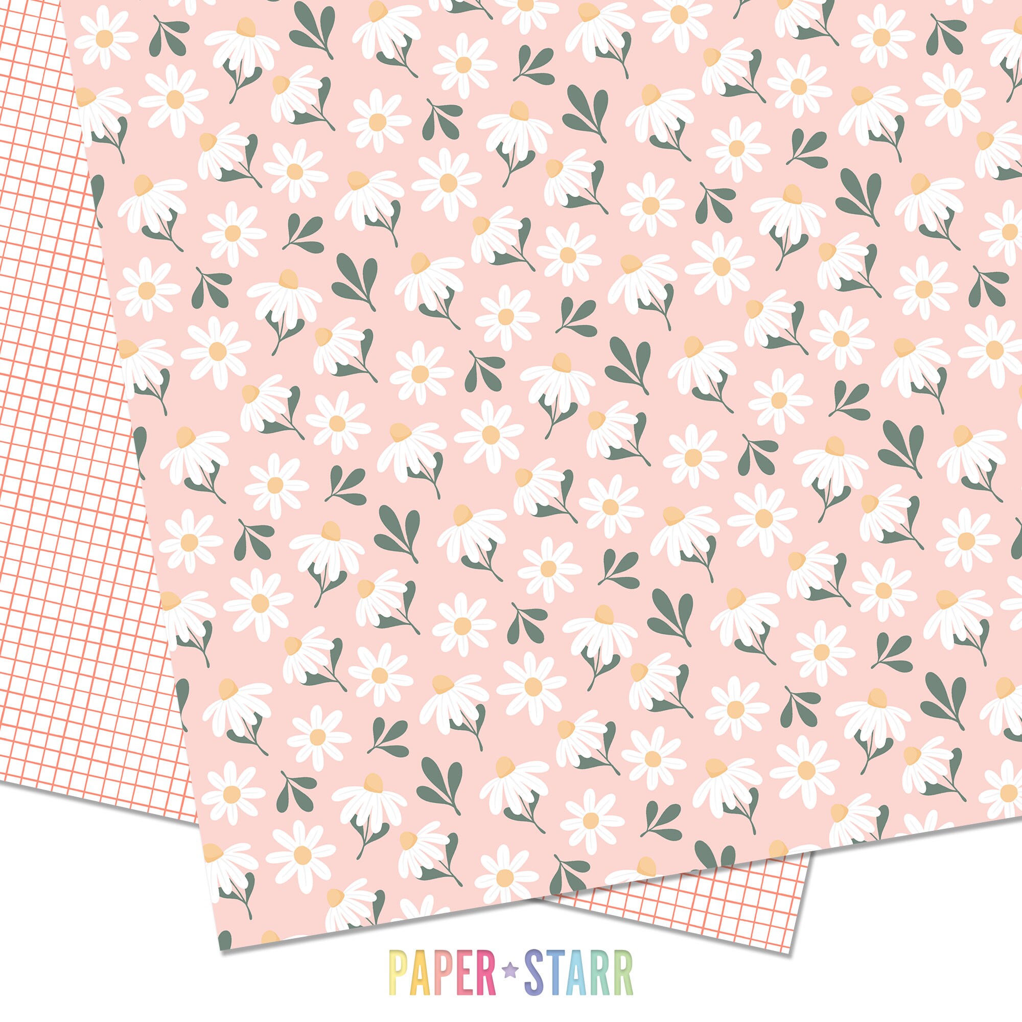 Floral Digital Paper, Summer Digital Paper, Daisy Digital Paper, Floral ...