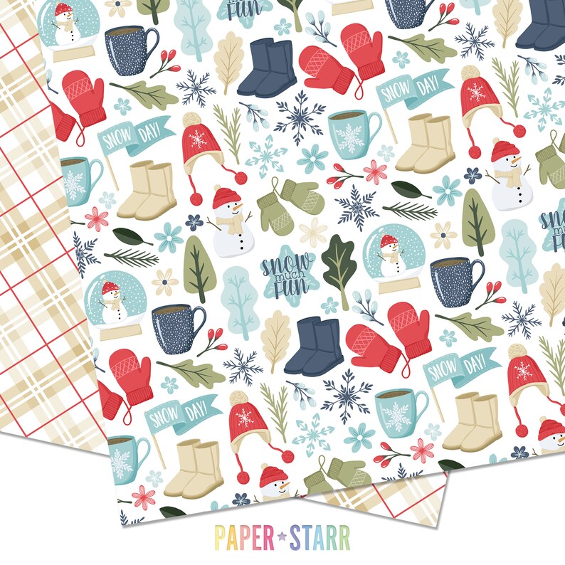Christmas Digital Paper, Christmas Clipart, Winter Digital Paper ...